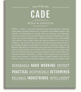 Cade | Name Art Print – Name Stories