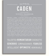 Caden Personalized Name Meaning Art Prints – Name Stories