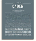 Caden Personalized Name Meaning Art Prints – Name Stories