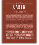 Caden Personalized Name Meaning Art Prints – Name Stories