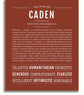 Caden Personalized Name Meaning Art Prints – Name Stories