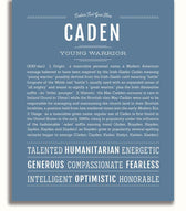 Caden Personalized Name Meaning Art Prints – Name Stories