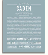 Caden Personalized Name Meaning Art Prints – Name Stories