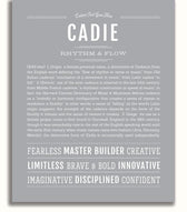 Cadie Personalized Name Meaning Art Prints – Name Stories