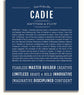 Cadie Personalized Name Meaning Art Prints – Name Stories