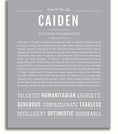 Caiden Personalized Name Meaning Art Prints – Name Stories
