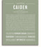 Caiden Personalized Name Meaning Art Prints – Name Stories