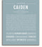Caiden Personalized Name Meaning Art Prints – Name Stories