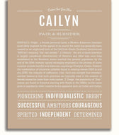 Cailyn | Name Art Print – Name Stories