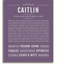 Caitlin Personalized Name Meaning Art Prints – Name Stories