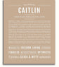 Caitlin Personalized Name Meaning Art Prints – Name Stories