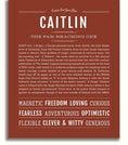 Caitlin Personalized Name Meaning Art Prints – Name Stories