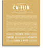 Caitlin Personalized Name Meaning Art Prints – Name Stories
