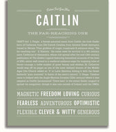 Caitlin Personalized Name Meaning Art Prints – Name Stories