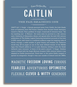 Caitlin Personalized Name Meaning Art Prints – Name Stories