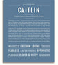 Caitlin Personalized Name Meaning Art Prints – Name Stories