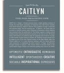 Caitlyn Personalized Name Meaning Art Prints – Name Stories