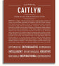 Caitlyn Personalized Name Meaning Art Prints – Name Stories