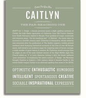 Caitlyn Personalized Name Meaning Art Prints – Name Stories