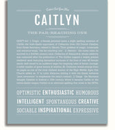 Caitlyn Personalized Name Meaning Art Prints – Name Stories