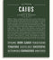 Caius Personalized Name Meaning Art Prints – Name Stories