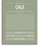 Cale Personalized Name Meaning Art Prints – Name Stories