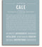 Cale Personalized Name Meaning Art Prints – Name Stories
