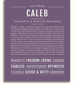 Caleb Personalized Name Meaning Art Prints – Name Stories