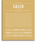 Caleb Personalized Name Meaning Art Prints – Name Stories