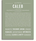 Caleb Personalized Name Meaning Art Prints – Name Stories