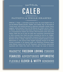 Caleb Personalized Name Meaning Art Prints – Name Stories
