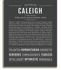 Caleigh Personalized Name Meaning Art Prints – Name Stories