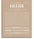 Caleigh Personalized Name Meaning Art Prints – Name Stories