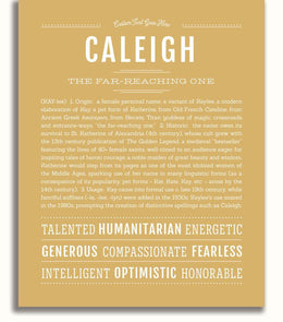 Caleigh Personalized Name Meaning Art Prints – Name Stories