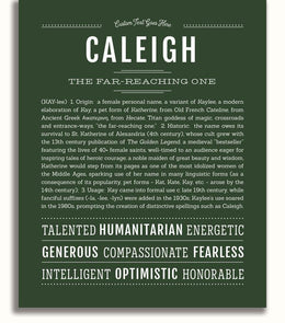 Caleigh Personalized Name Meaning Art Prints – Name Stories