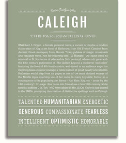 Caleigh Personalized Name Meaning Art Prints – Name Stories