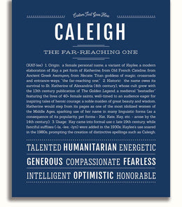 Caleigh Personalized Name Meaning Art Prints – Name Stories