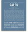 Calen Personalized Name Meaning Art Prints – Name Stories