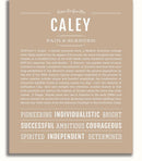 Caley Personalized Name Meaning Art Prints – Name Stories