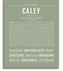 Caley Personalized Name Meaning Art Prints – Name Stories