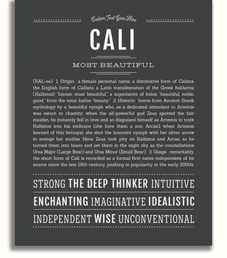 Cali | Name Art Print – Name Stories