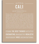 Cali Personalized Name Meaning Art Prints – Name Stories