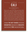 Cali Personalized Name Meaning Art Prints – Name Stories