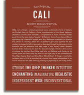 Cali | Name Art Print – Name Stories