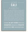 Cali Personalized Name Meaning Art Prints – Name Stories