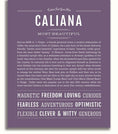 Caliana Personalized Name Meaning Art Prints – Name Stories