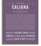 Caliana Personalized Name Meaning Art Prints – Name Stories