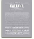 Caliana Personalized Name Meaning Art Prints – Name Stories