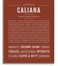 Caliana Personalized Name Meaning Art Prints – Name Stories