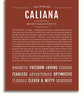 Caliana Personalized Name Meaning Art Prints – Name Stories
